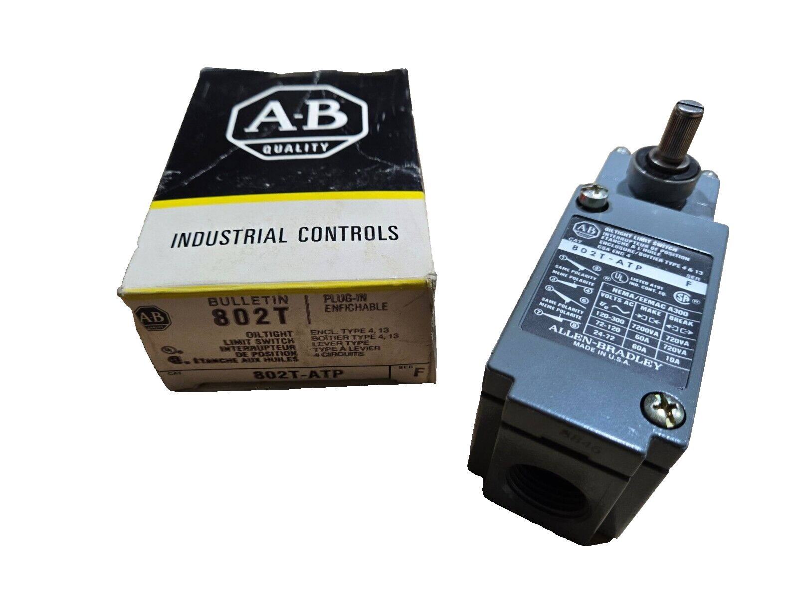 Allen Bradley 802T-ATP /F Limit Switch Lever Type NEMA 4/13 CW/CCW NEW ...