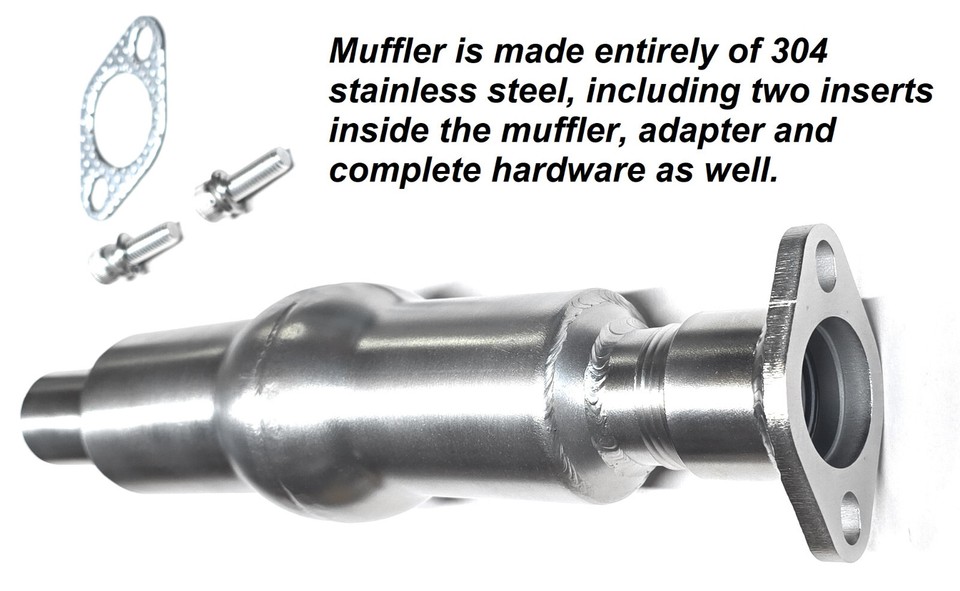 1" NPT Thread Muffler 304 Stainless Honda GX 240, 270, 390. Predator ...