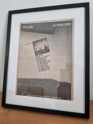 THE JAM Original framed promo ad poster . 1978.A3.Frame size 53cm x ...