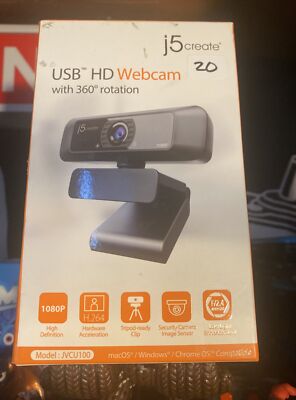 j5create JVCU100 USB HD Webcam with 360° Rotation -Black 847626004896| eBay