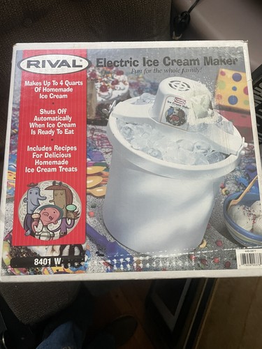 Rival Ice Cream Yogurt Maker 4 Quart Electric Made in USA New Old Stock ...
