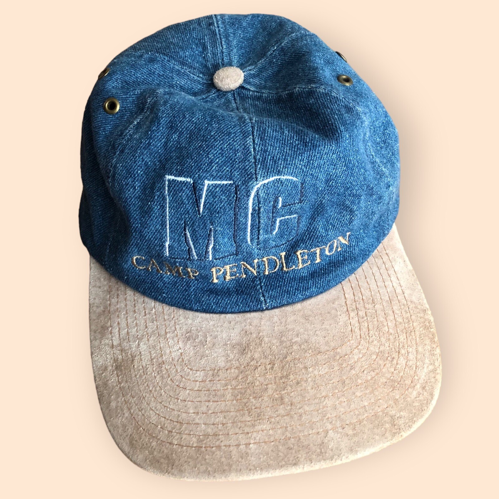 Vintage Cobra Caps Denim Leather MC Camp Pendleton Ba… - Gem