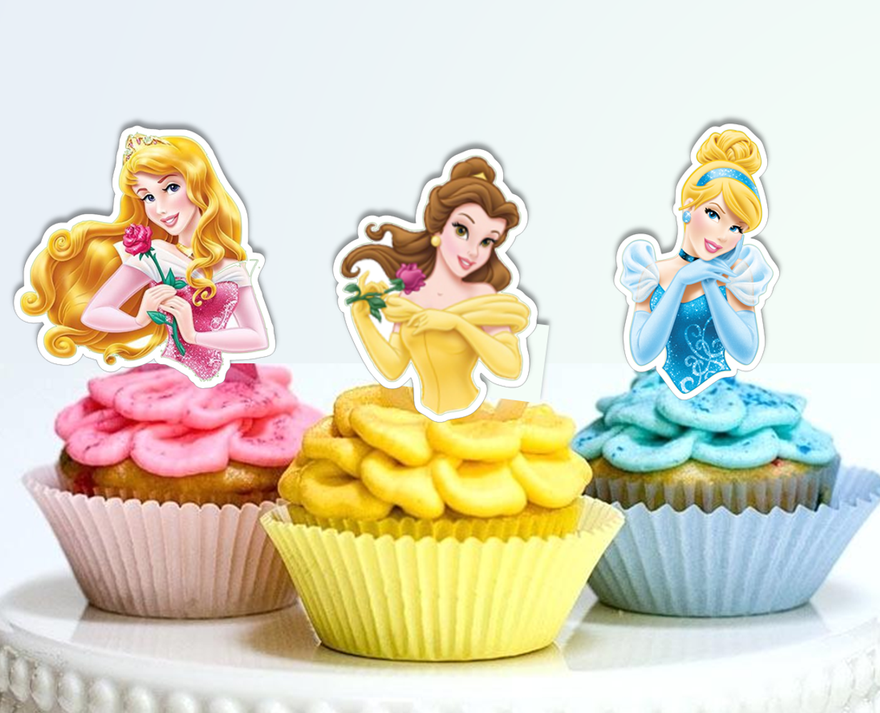 Disney Princesses Half Body Edible Wafer Cupcake Cake Toppers ...