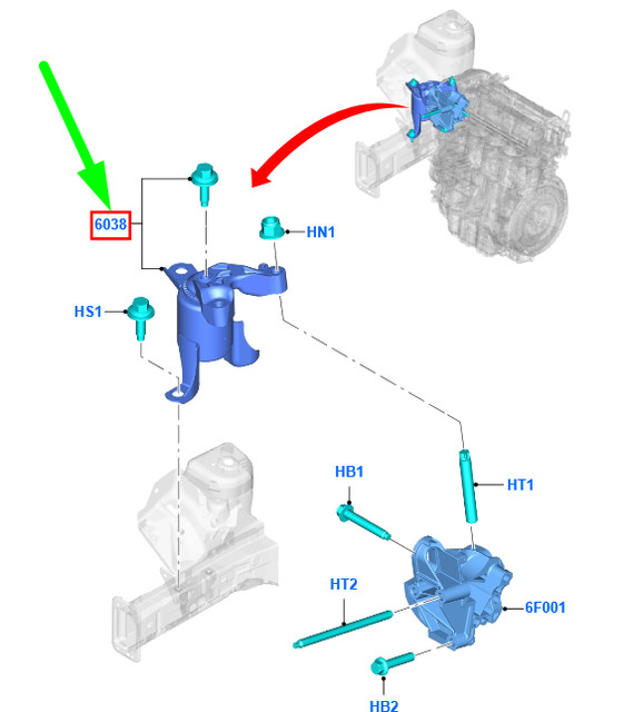 FORD ECOSPORT MK2 BK ENGINE FRONT SUPPORT BRACKET 1781783 ORIGINAL for ...