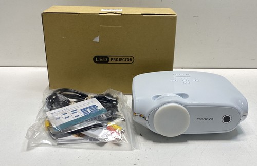 Crenova White Compact Mini Led Projector Home Theater HDMI USB VGA AV ...
