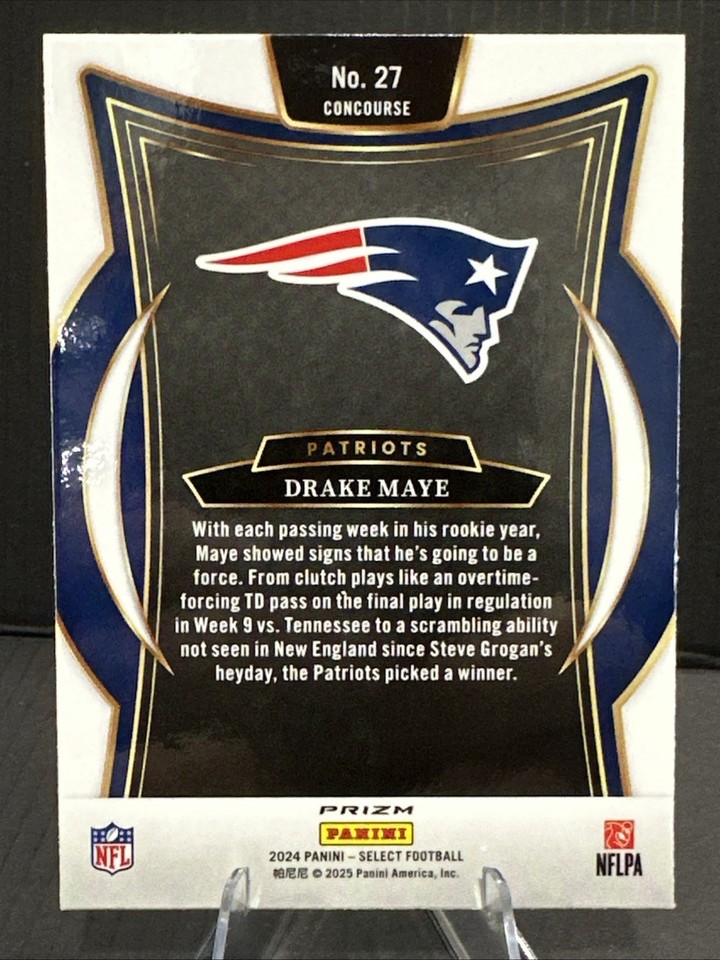 2024 Panini Select - Concourse Drake Maye #27 Black & Orange Shock ...