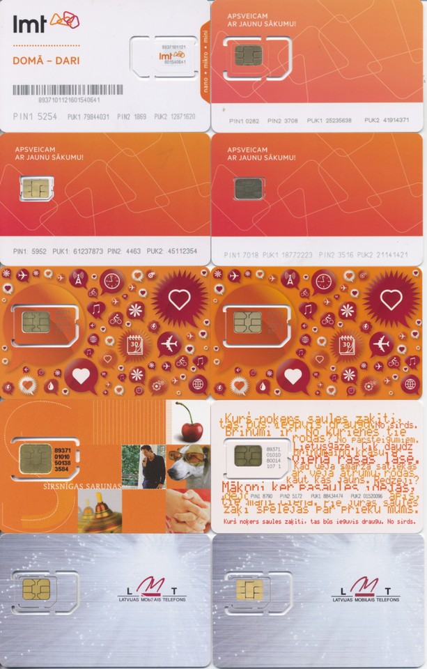 LATVIA / mobile operator LMT / 10 different GSM Sim-cards / MINT | eBay