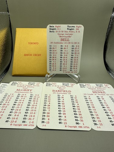 TORONTO BLUE JAYS 1987 APBA 26 Card Team Set & MG Symbols-MINT- BELL ...