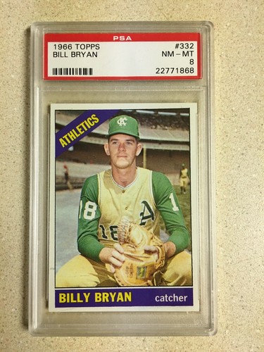 1966 Topps #332 Billy Bryan PSA 8 NM-MT ATHLETICS | eBay