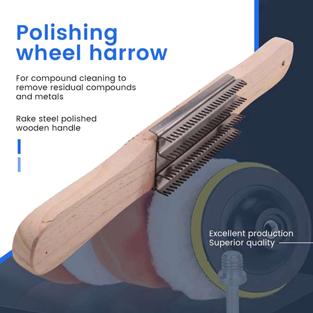 2Pack Buffing Wheel Rake,14Inch Stainless Steel Metal Serrated Brush ...