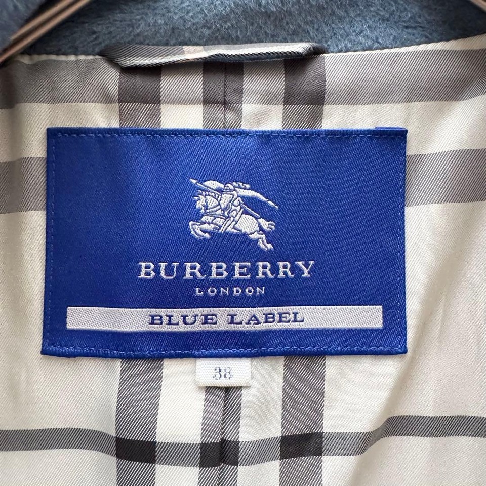 Burberry Blue Label Long Coat Light Blue Size 38 From Japan | eBay