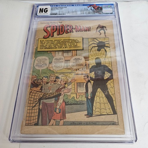 Amazing Fantasy #15 Spider-Man 1st Appearance Custom Label 1962 CGC NG ...