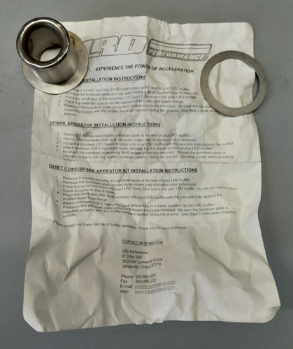 LRD Performance Exhaust Quiet Core Muffler Insert - M/X - Off-Road ...