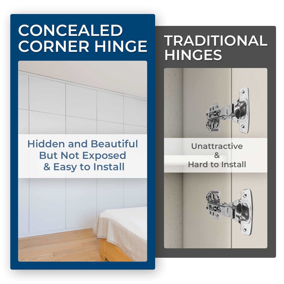 2PCS Recessed Door Hinges Silent Buffer Adjustable Heavy-Duty Hinge ...