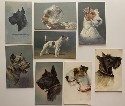 8x vintage CARTOLINE CANI ANIMALI 1930s | eBay