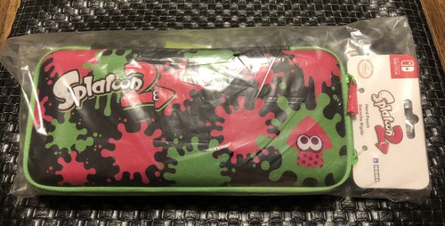 Hori Nintendo Splatoon Switch Hard Case Pink And Green Ink Splats ...