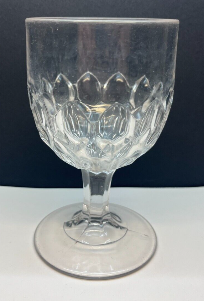 Antique Bakewell, Pears Clear Glass Thumbprint Goblet | eBay