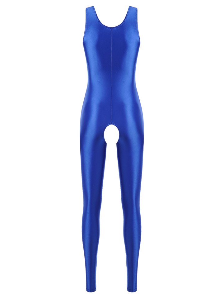 Women's Glossy Bodysuit Sport Workout Yoga Stretchy Full Body-stocking ...