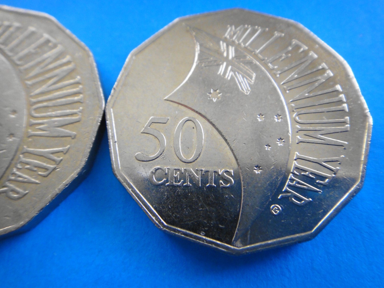 2000 Millennium Year FAT LETTERS ERROR 50 Cent Coin Circulation ...