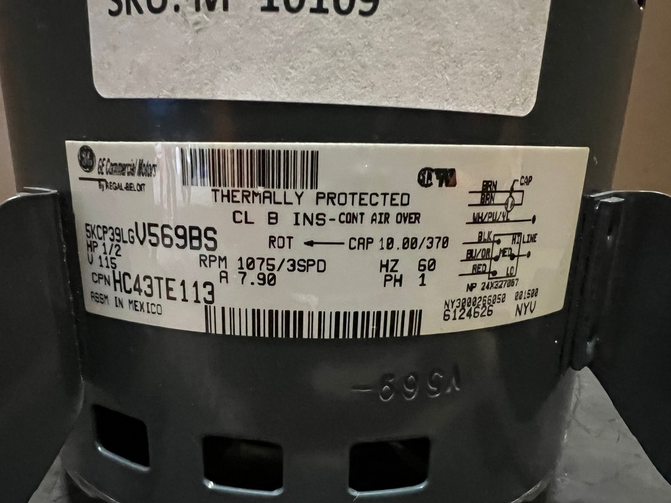GE Commercial Motors 5KCP39LG-V569BS / 0.50HP / 1PH / Electric Motor | eBay