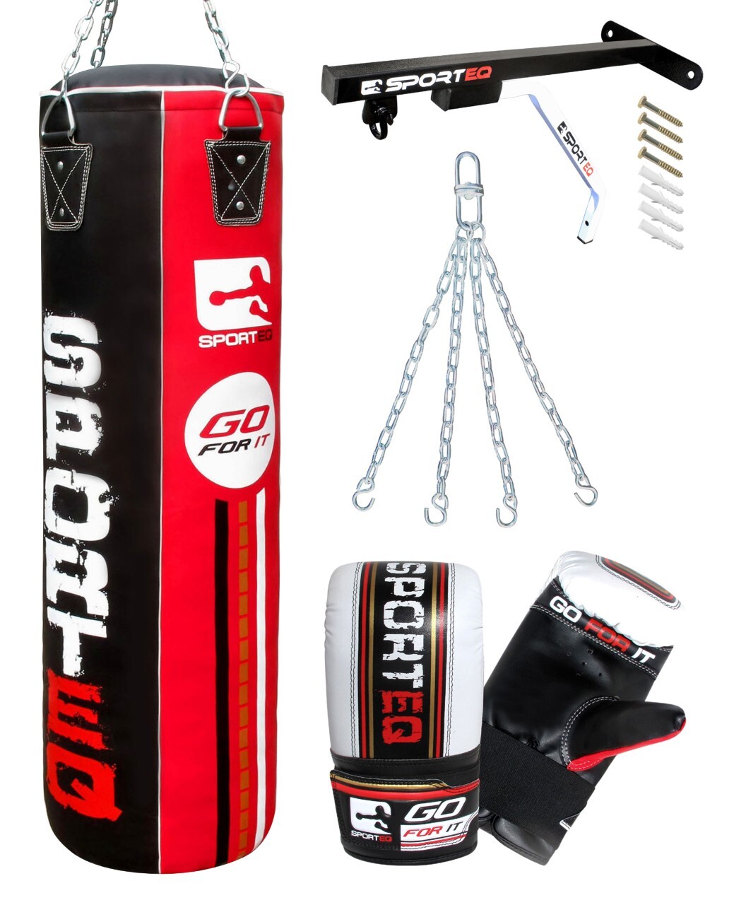 3ft/4ft/5ft Punchbag Heavy Filled, Sporteq Boxing Sets,Gym Quality Pro ...