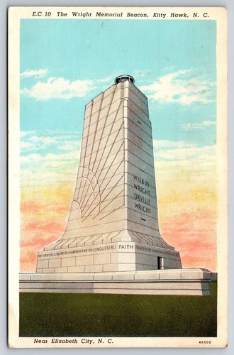 Kitty Hawk North Carolina Wright Brothers Memorial Postcard | eBay