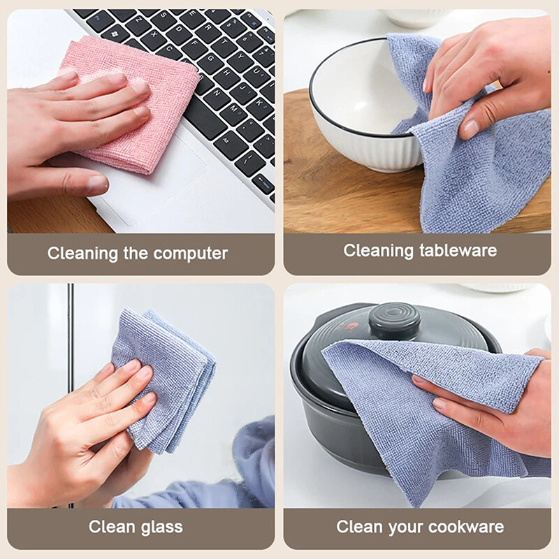 20PCS Microfiber Towel Absorbent Kitchen Cleaning Dishcloth Non-stick ...