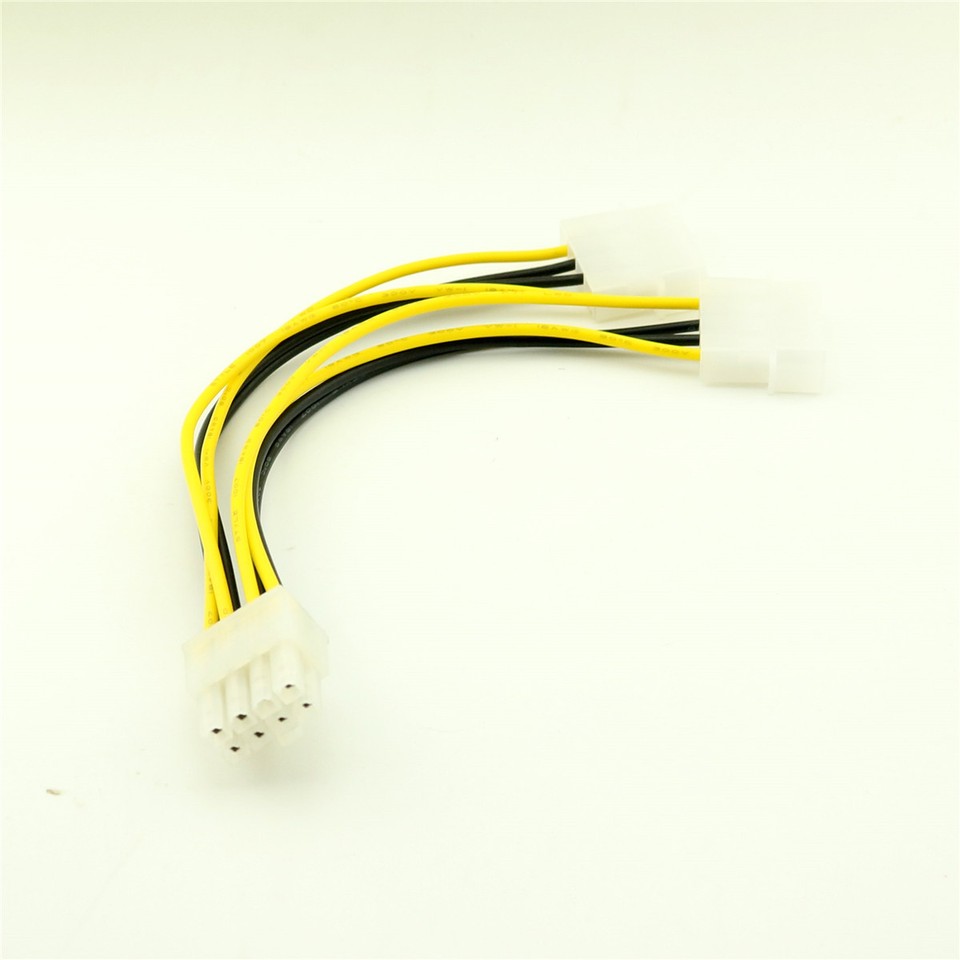 8 Pin EPS12V ATX to Dual Molex 4 Pin Male Motherboard Power Supply ...
