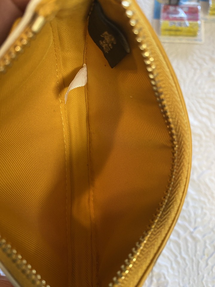 COACH LEATHER ORANGE SLICE LARGE COIN PURSE BAG CHARM CARD CASE NWT ...