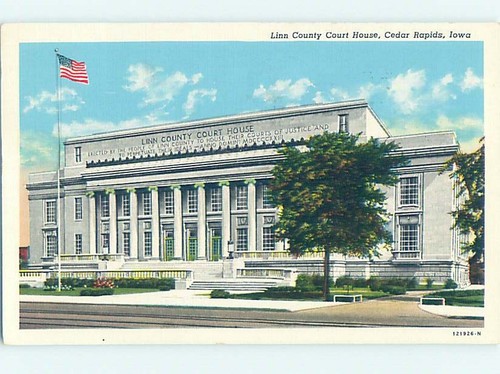 Linen COURTHOUSE SCENE Cedar Rapids Iowa IA a/26 AE9960 | eBay