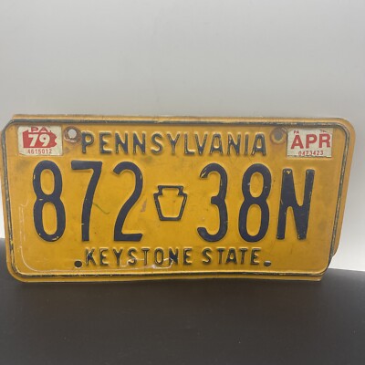 Vintage 1970's Pennsylvania License Plate Keystone State 872-38N ...