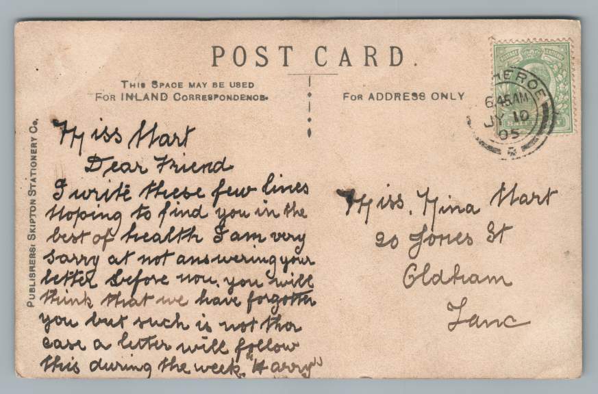 Pimlico Road CLITHEROE Lancashire RPPC Antique Real Photo Postcard 1905 ...