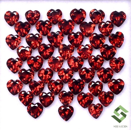 5x5 mm Natural Red Garnet Heart Shape Cut Lot 20 Pcs 10.24 CTS Loose ...