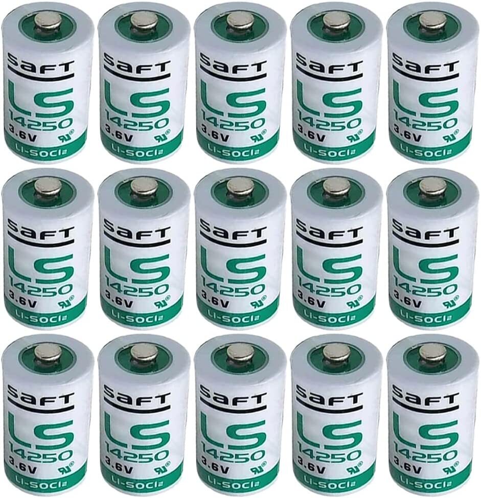 SAFT (15-Pack) LS14250 C 3.6v 1/2 AA Lithium Battery 1200mAh for SAFT ...