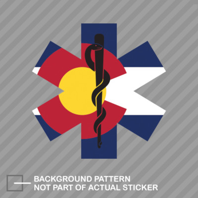Colorado State Shaped EMT Flag Sticker Decal Vinyl EMS Paramedic CO | eBay