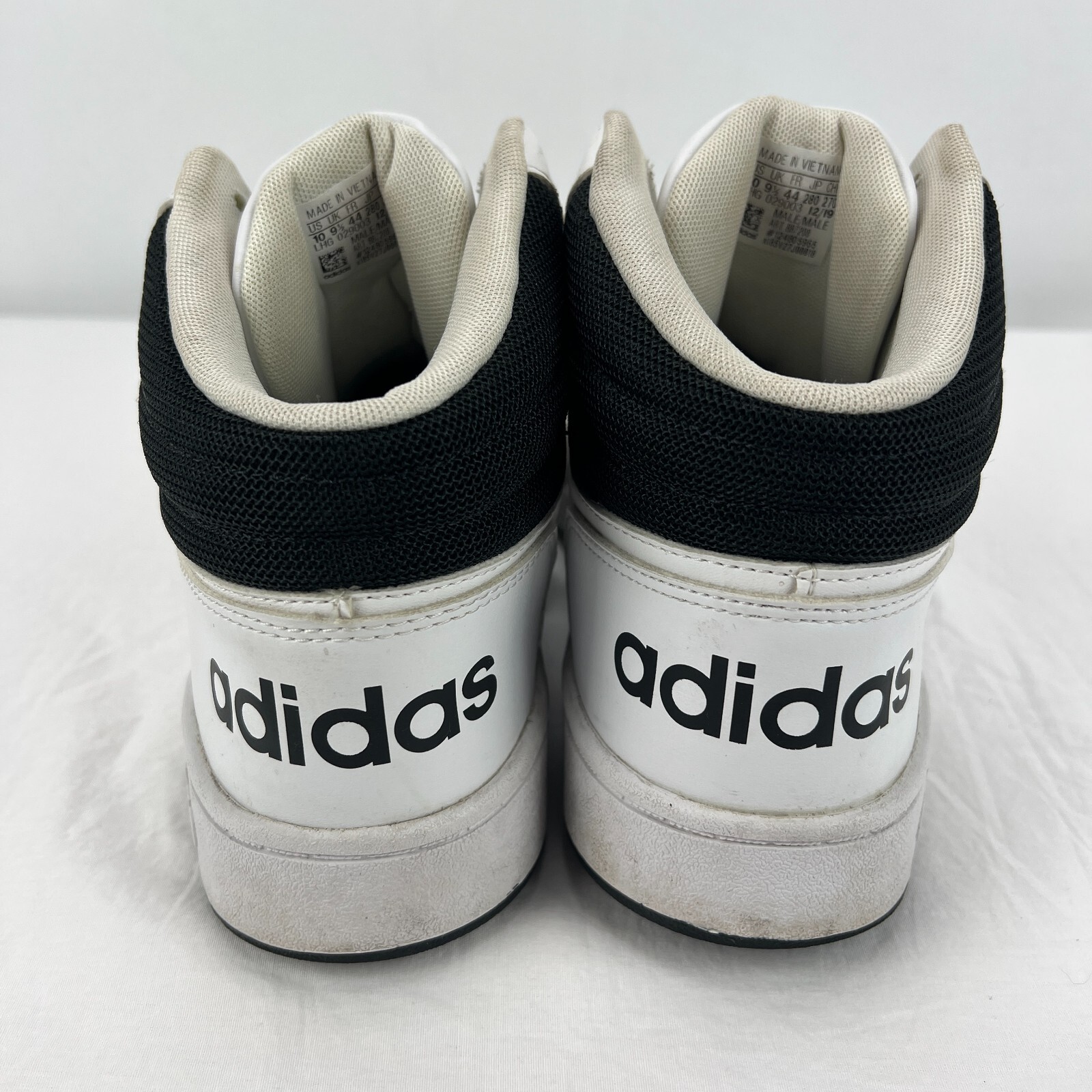 Adidas Hoops 2.0 Mid White Black Basketball Shoes Sne… - Gem