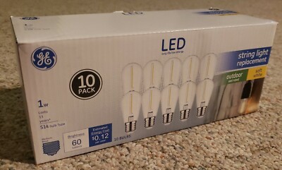 NEW GE LED String Light Replacement Outdoor S14 CLEAR LIGHT BULBS 10 ...