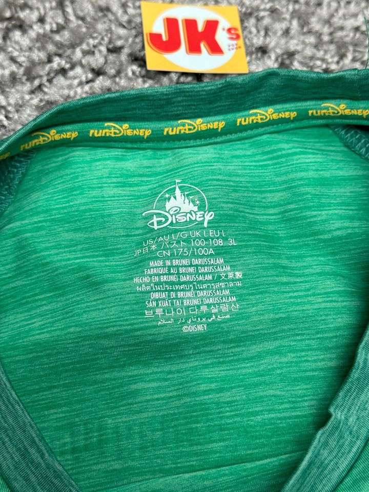 NEW Run Disney Shirt Women Large Green RunDisney 5K Pluto Running ...