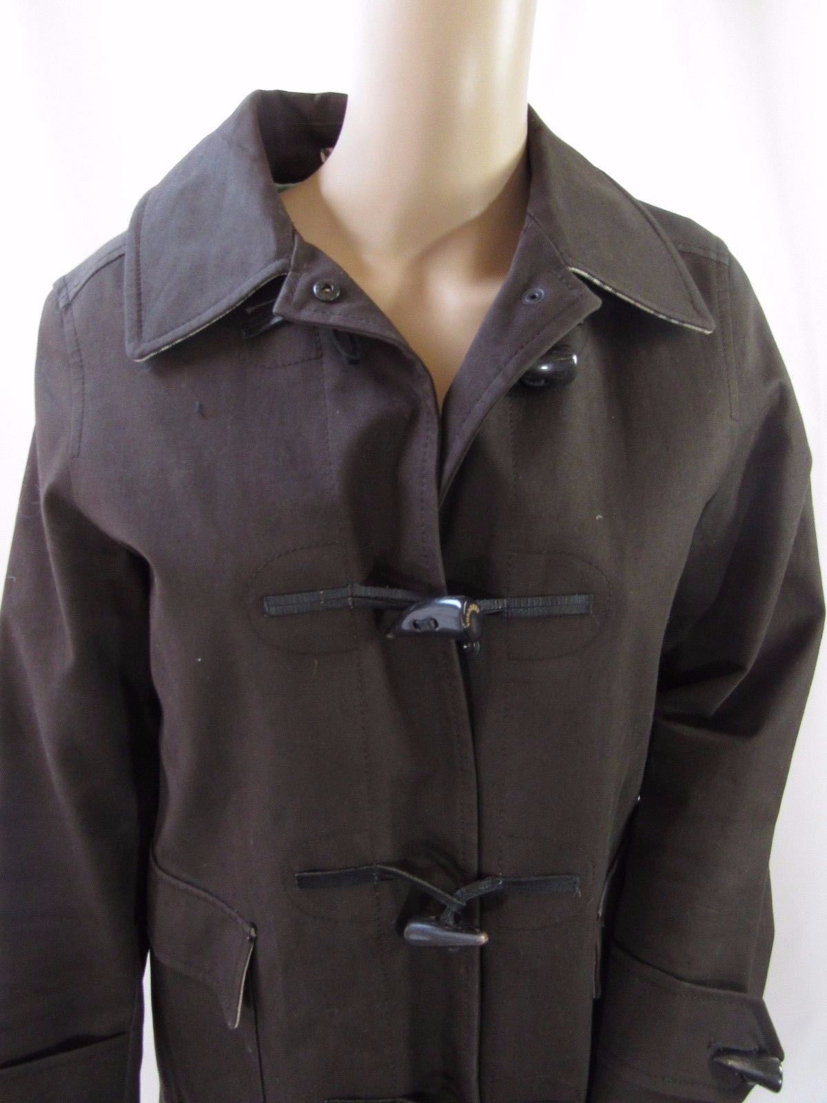 Burberry London Brown Toggle Coat Jacket Size 8 | eBay