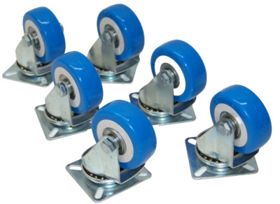 6pcs 2" Caster PU Caster Wheels Set Swivel Base With Bearings ...
