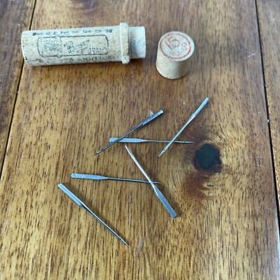 Boye Sewing Machine Needles Vintage No 15, Wooden Tube Holder w/cap LOT ...