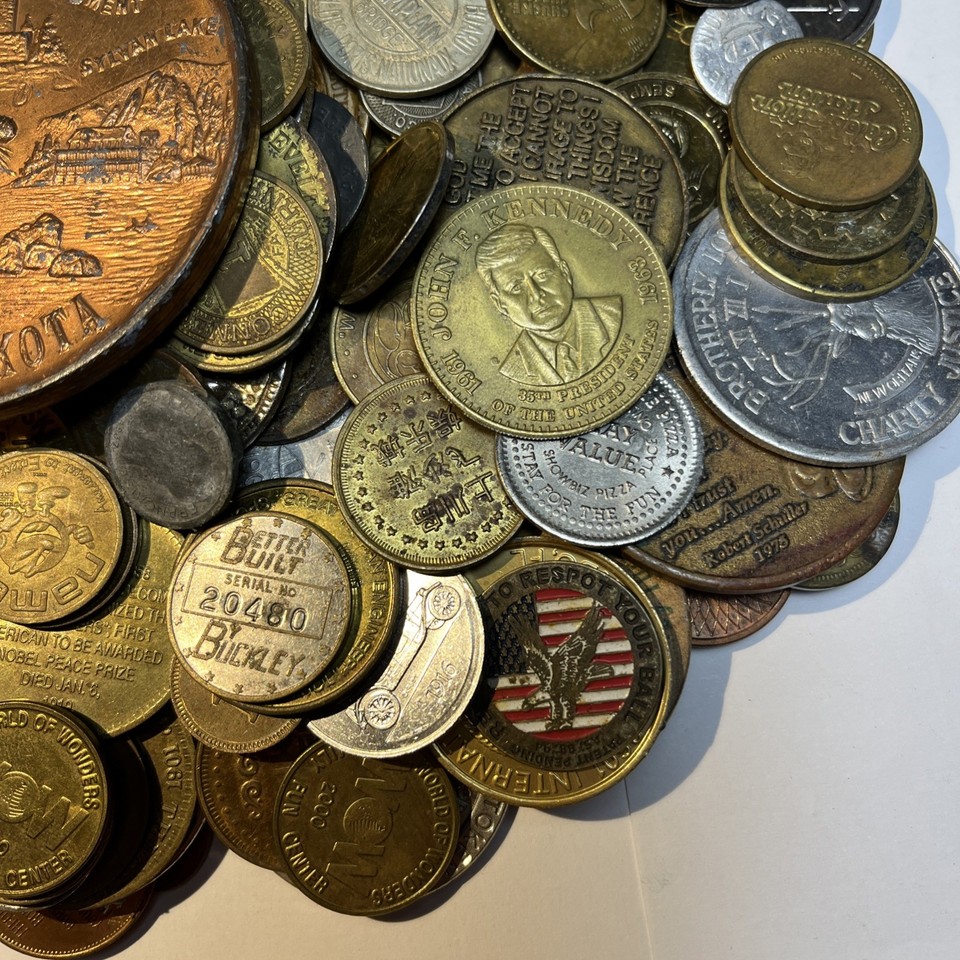 Lot Of 4 Pounds Tokens and Medals Trade, Tax, Casino, Transportation ...