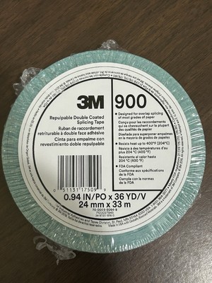 3M 900 Repulpable Double Coated Splicing Tape 0.94 in x 36 yd - 1 Roll ...