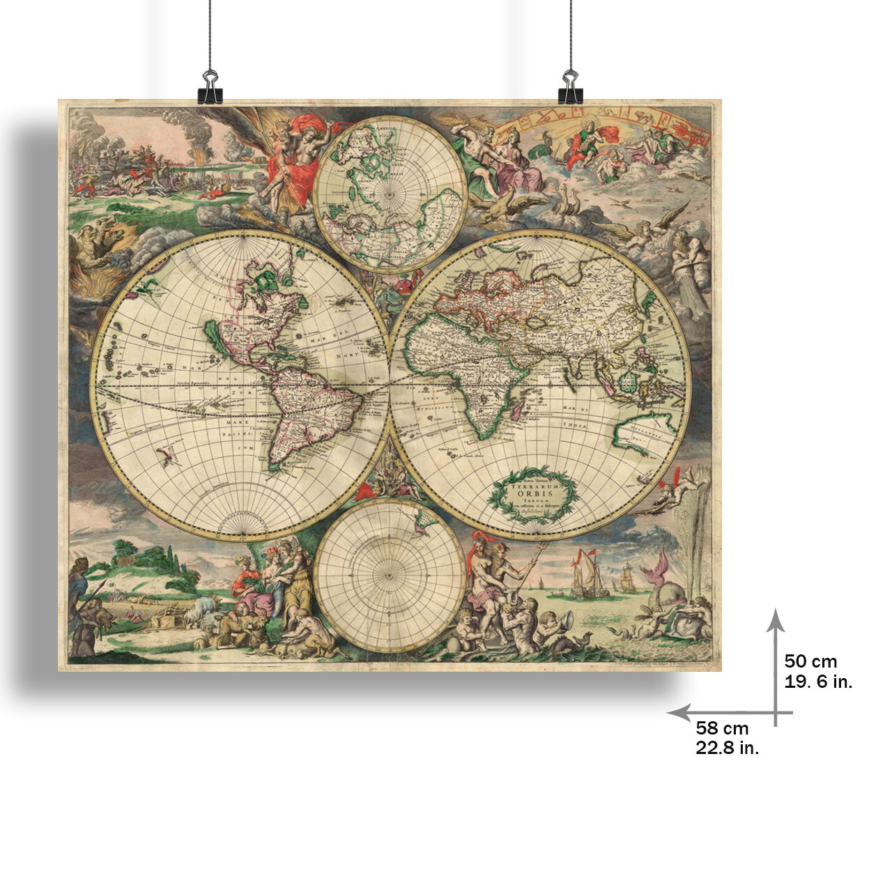 Vintage Style World Map Retro Map Home Decor Wall Art Map Poster 8 ...