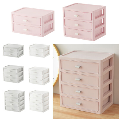 2-4 Tier Large Storage Box Office Home Desk Cosmetic Stationery Case ...