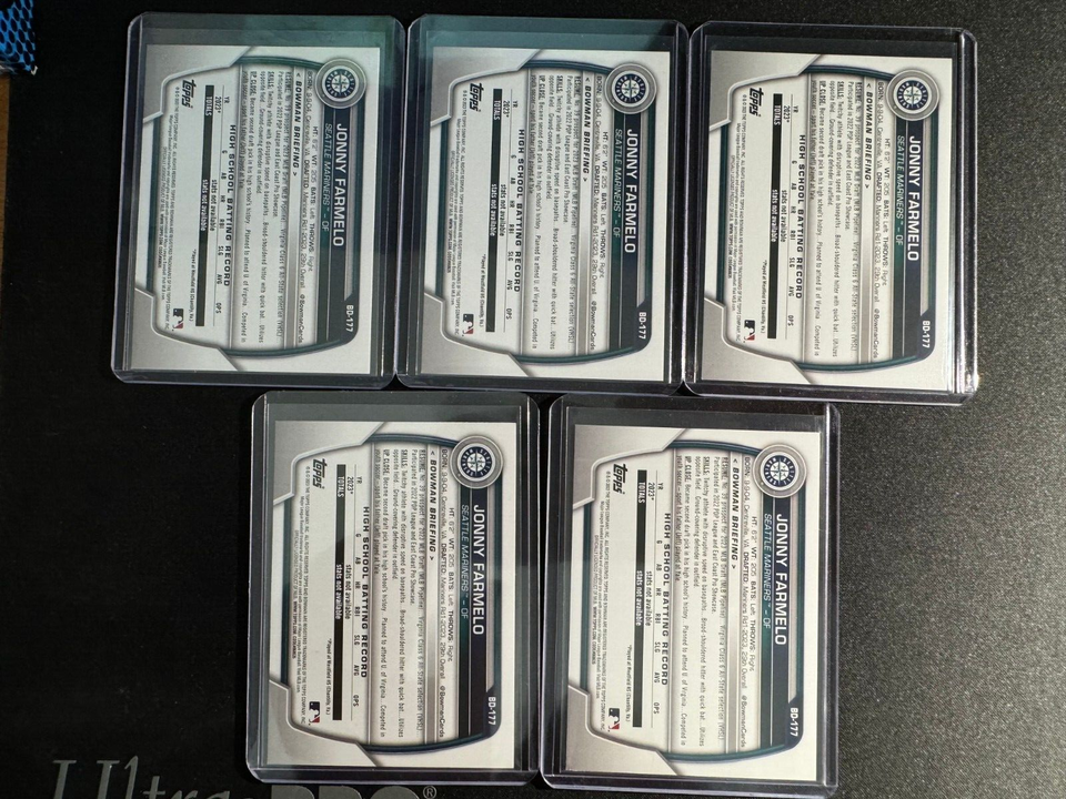 2023 Bowman Draft 1st Paper (5) Lot BD-177 Jonny Farmelo Seattle ...