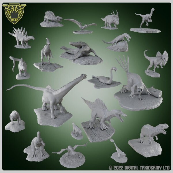 Dinosaur Figures 28mm tabletop gaming safari model RPG miniature ...
