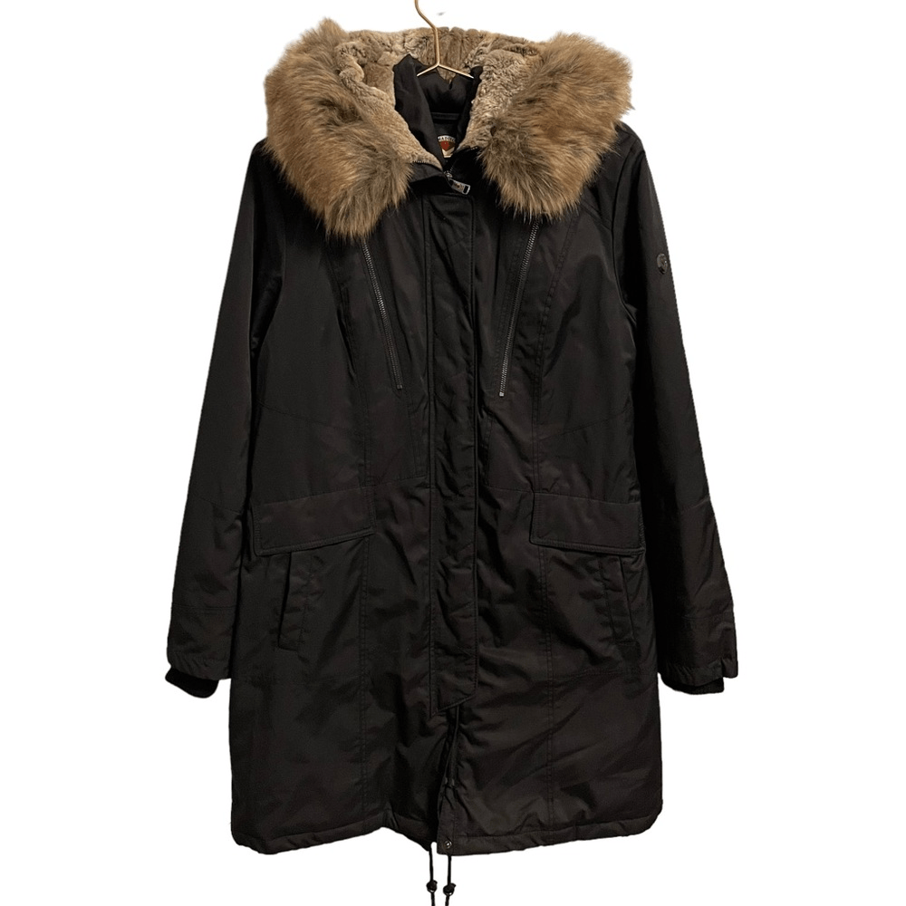 1 Madison Expedition Heritage Collection Black Faux Fur Parka Jacket ...