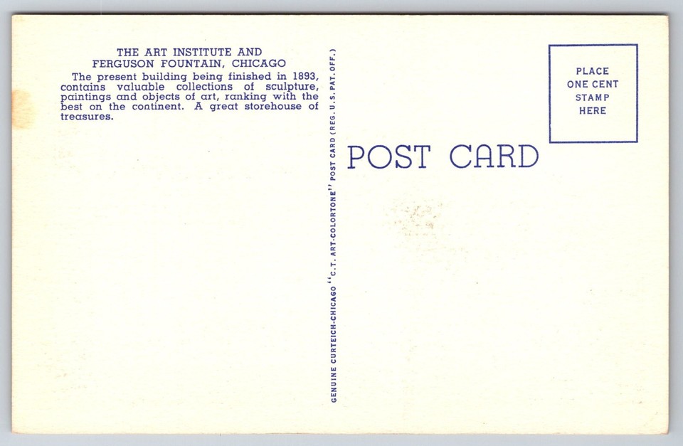 VINTAGE POSTCARD CHICAGO ART INSTITUTE BUILDING CARS BUSES PLANES ROAD ...