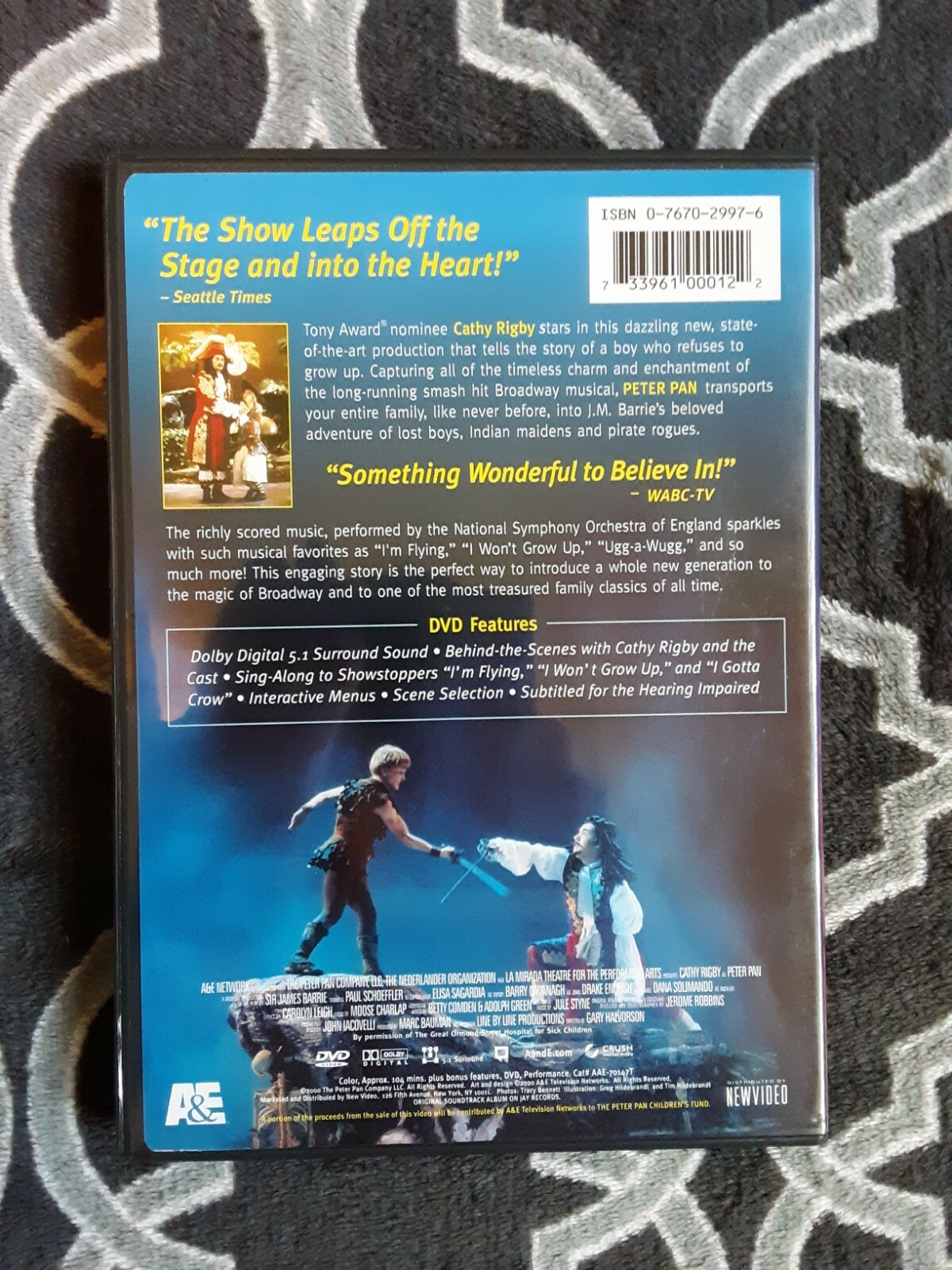 PETER PAN DVD - CATHY RIGBY - BROADWAY MUSICAL FANTASY - PAUL ...